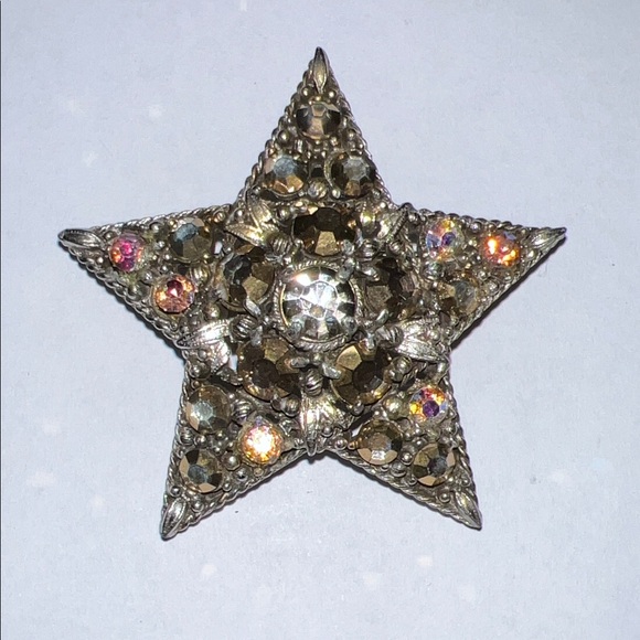Albert Weiss | Jewelry | Albert Weiss Gold And Silver Star Brooch ...